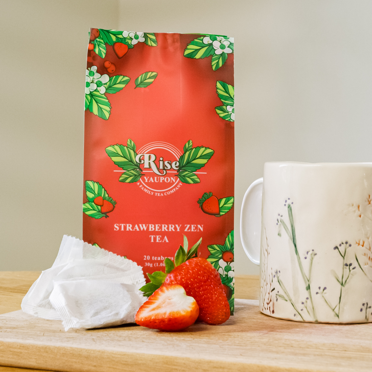 Strawberry Zen Tea by Rise Yaupon Tea